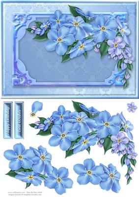 Forget-me-nots Quick Card - CUP495892_37 | Craftsuprint