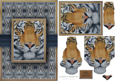 Tiger Face Quick Card - CUP569446_37 | Craftsuprint