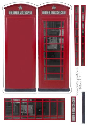 Telephone Box Shaped Card - CUP59350_37 | Craftsuprint