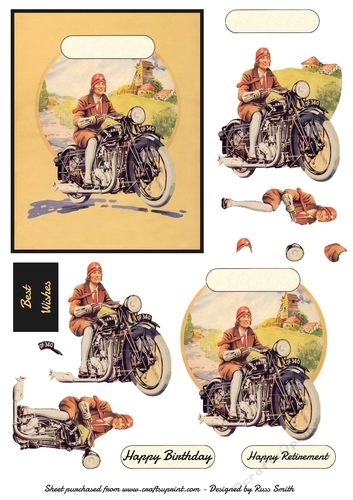 Countryside Motorcycle Decoupage - CUP714936_37 | Craftsuprint