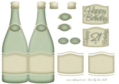 Wine Bottle Shaped Card - CUP75019_37 | Craftsuprint