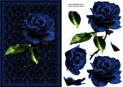 Stunning Blue Rose Card Front - CUP86900_37 | Craftsuprint