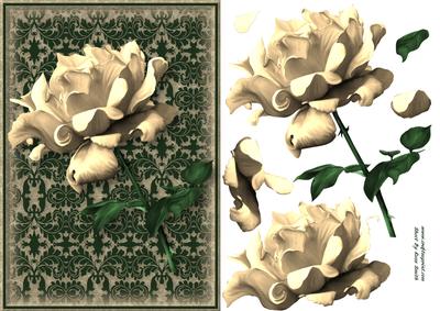Stunning Gold Rose Card Front - CUP86901_37 | Craftsuprint