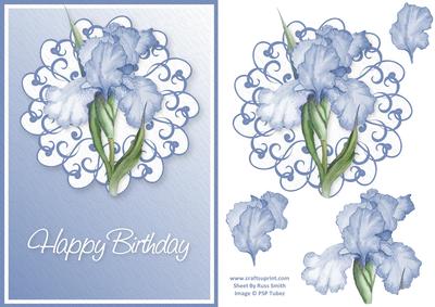 Blue Iris Card Front - CUP88285_37 | Craftsuprint