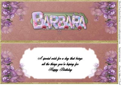 Insert Name Card Barbara - CUP455002_1812 | Craftsuprint