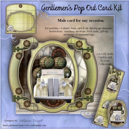 Gentlemen's Pop Out Card Kit - CUP521893_1812 | Craftsuprint