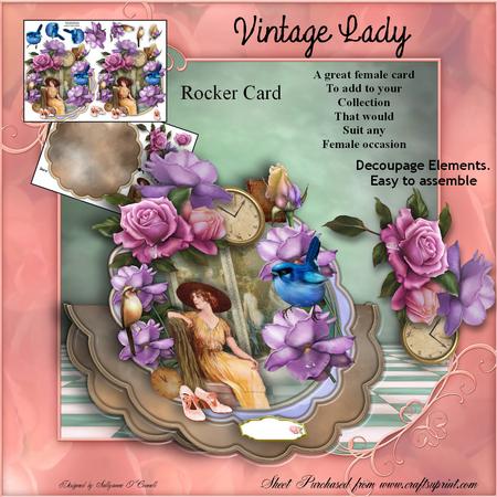Vintage Lady Rocker Card Mini Kit - CUP530454_1812 | Craftsuprint