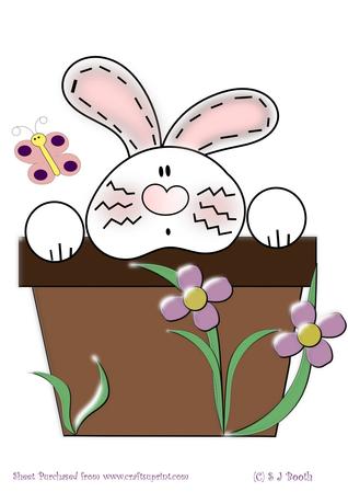 Bunny in a Flower Pot - CUP182042_1026 | Craftsuprint