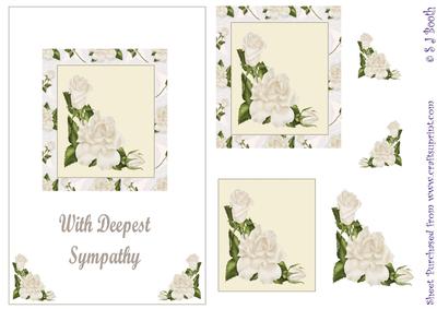 Deepest Sympathy Ivory Roses - CUP192604_1026 | Craftsuprint