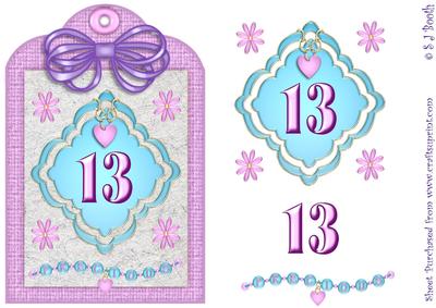 Precious 13 Tag Card Front - CUP192931_1026 | Craftsuprint