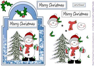 Snowman Shaped Card Front - Blue - CUP266297_1026 | Craftsuprint