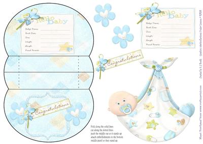 Baby Boy in Sling 3D Mini Stepper - CUP270080_1026 | Craftsuprint