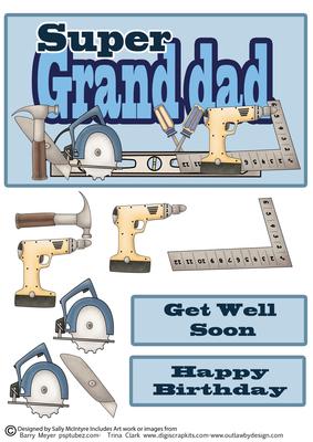 Super Grand Dad Happy Birthday Get Well Soon - CUP147198_49 | Craftsuprint