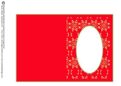 Gold and Red Oval Cut Out Card. - CUP149300_49 | Craftsuprint