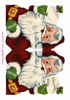 Santa Shaped Card Christmas Cheer Vintage - CUP15018_49 | Craftsuprint