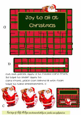 Santa Slider Card with Instructions - CUP15592_49 | Craftsuprint