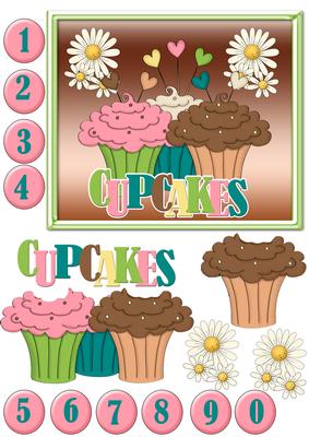 Cupcakes with Numbers 0-9 - CUP172390_49 | Craftsuprint