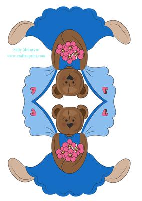 Bright Blue Angel Bear Shaped Card - CUP172984_49 | Craftsuprint