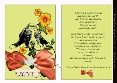 Sympathy Card on the Death of a Dog - CUP178654_49 | Craftsuprint