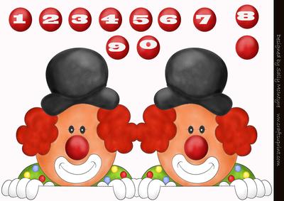 Clown Shaped Card with Numbers 1-9 - CUP178697_49 | Craftsuprint