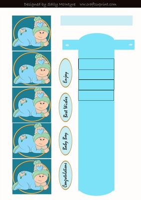 Waterfall Card Baby Boy - CUP184983_49 | Craftsuprint