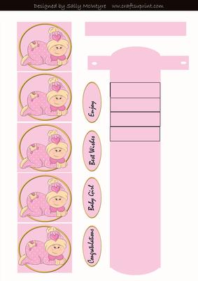 Waterfall Card Baby Girl - CUP184985_49 | Craftsuprint