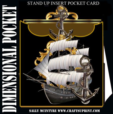 Dimensional Insert Pocket Folded Card Ship Shape - CUP210384_49 ...