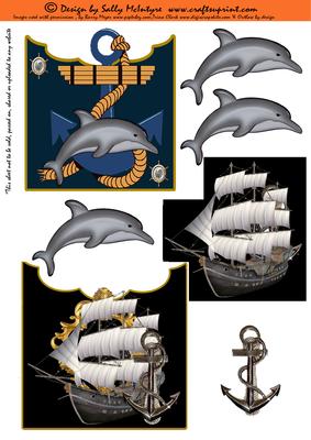 Nautical Card Fronts with 3D Elements - CUP211982_49 | Craftsuprint