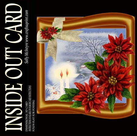 Inside Out Card Square Poinsettia Season - CUP241307_49 | Craftsuprint