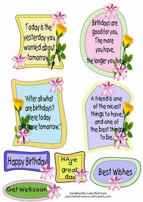 A Sheet of Sayings for Your Cards - CUP31143_49 | Craftsuprint