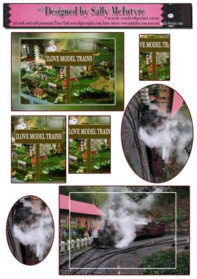 I Love Model Trains 2 Card Sheet - CUP321816_49 | Craftsuprint