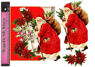 Over the The Edge Vintage Santa Card - CUP348214_49 | Craftsuprint