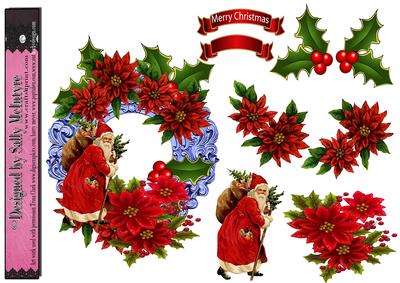 Over the Edge Centre Cutout Christmas Vintage Santa and Po - CUP348311 ...