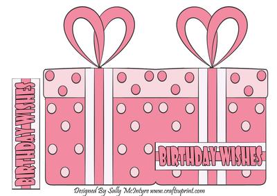 Birthday Wishes Present Shaped Card - CUP61544_49 | Craftsuprint