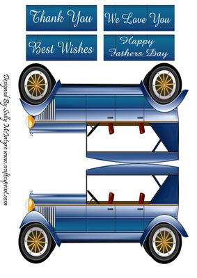 Blue Car Shaped Card - CUP64855_49 | Craftsuprint