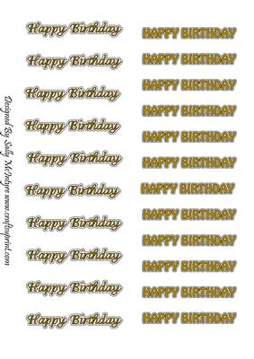 Happy Birthday Greetings Gold 2 Fonts - CUP65615_49 | Craftsuprint