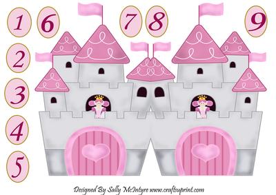 Princess Castle Shaped Card Numbers 1-9 - CUP73512_49 | Craftsuprint