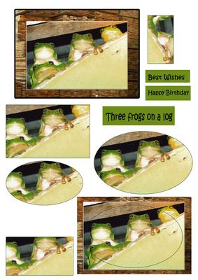 Three Frogs on a Log Happy Birthday - CUP86637_49 | Craftsuprint