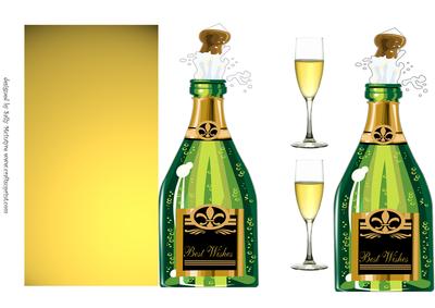 Best Wishes Champagne Bottle Shaped Card - CUP99394_49 | Craftsuprint