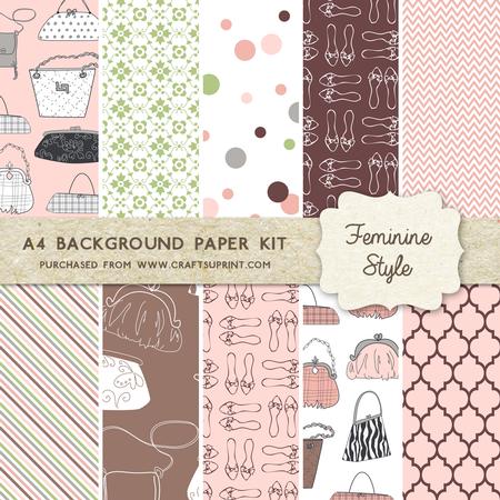 Feminine Style - 10 A4 Background Sheets - CUP662929_2345 | Craftsuprint