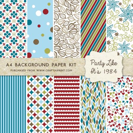 Party Like It's 1984 - 10 A4 Background Sheets - CUP664095_2345 ...