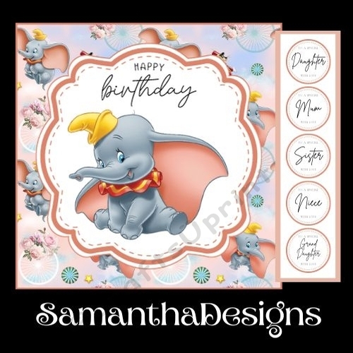 Cute Dumbo Birthday Card Mini Kit - CUP1264764_113795 | Craftsuprint