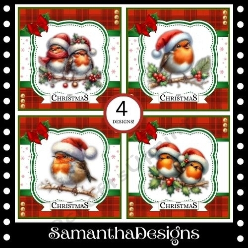 4 Cute Robin Cards Mini Kit - CUP1332923_113795 | Craftsuprint