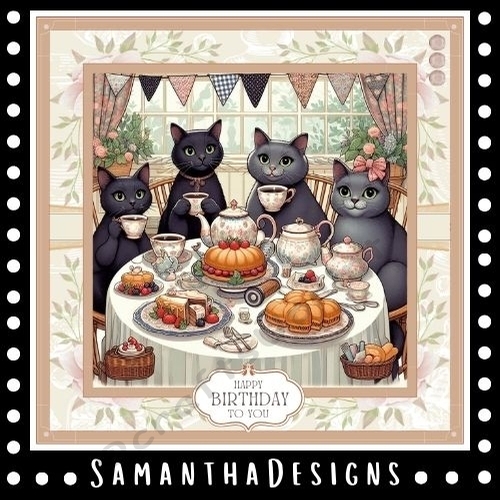 Vintage Cat Tea Party Mini Kit - CUP1336647_113795 | Craftsuprint