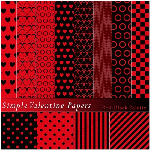 Simple Valentine Papers B - Red-Black Palette - CUP1092075_2048 ...