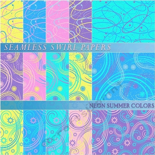 Swirls Papers - Neon Summer Colors - CUP1114599_2048 | Craftsuprint