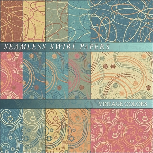 Swirls Papers - Vintage Colors - CUP1115035_2048 | Craftsuprint