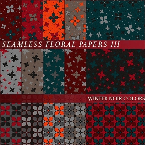 Floral Papers III - Winter Noir Colors - CUP1128028_2048 | Craftsuprint