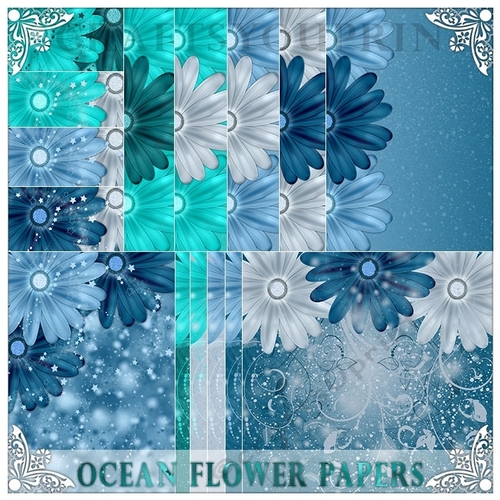 Ocean Flowers Papers - CUP961444_2048 | Craftsuprint