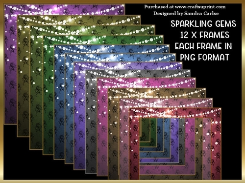 Sparkling Gems 12 x Frames Kit 1 - CUP1019816_719 | Craftsuprint